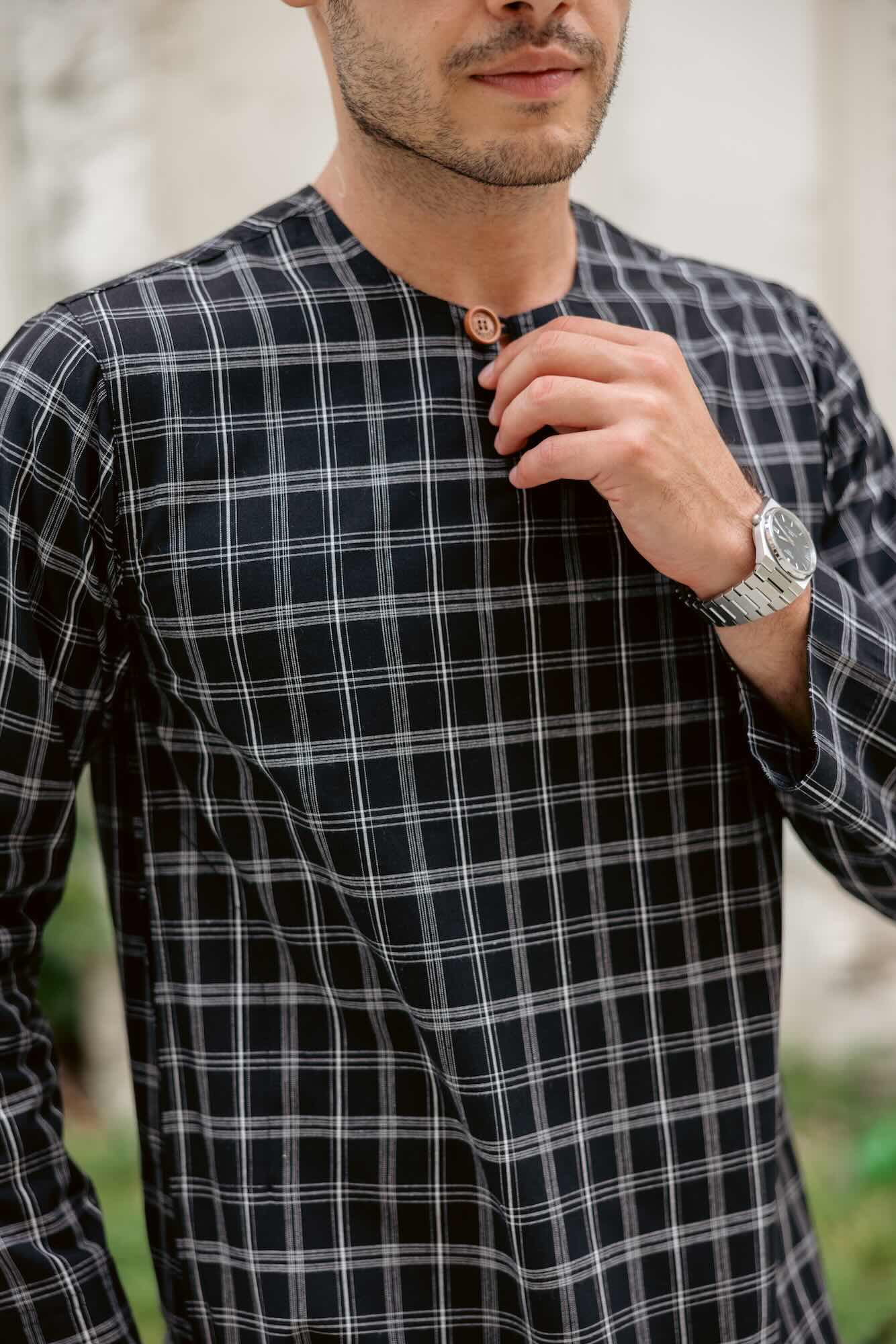 Kurta Hamid - Black White Plaid - True Colors